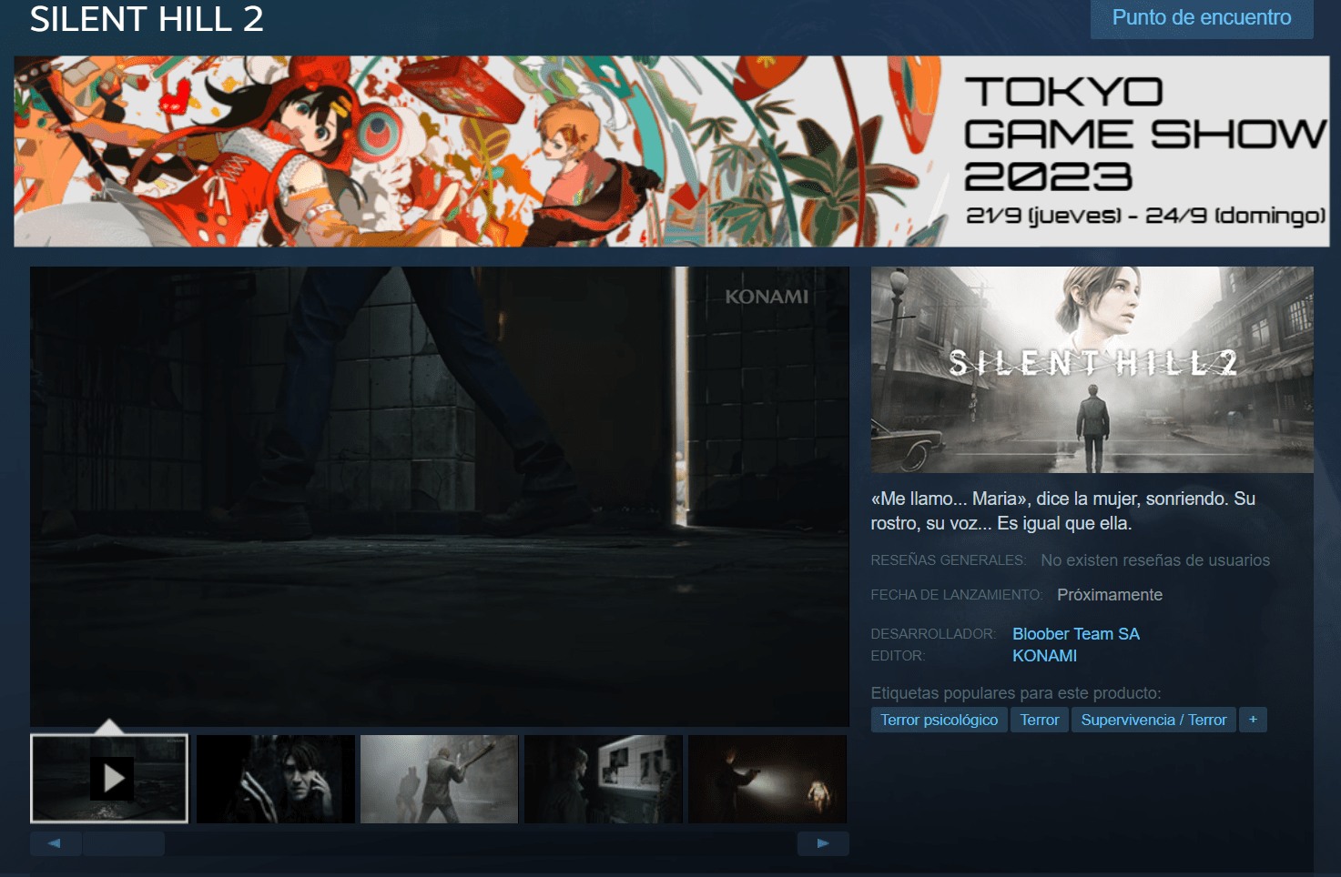 Silent Hill 2. Revelarían más detalles en Tokyo Game Show 2023